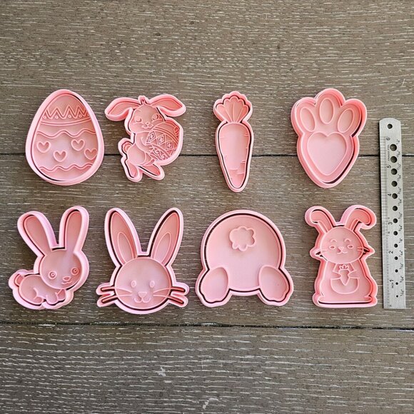 Handmade | Kitchen | 8piece Easter Cookie Cutters Stamp Set Easter ...